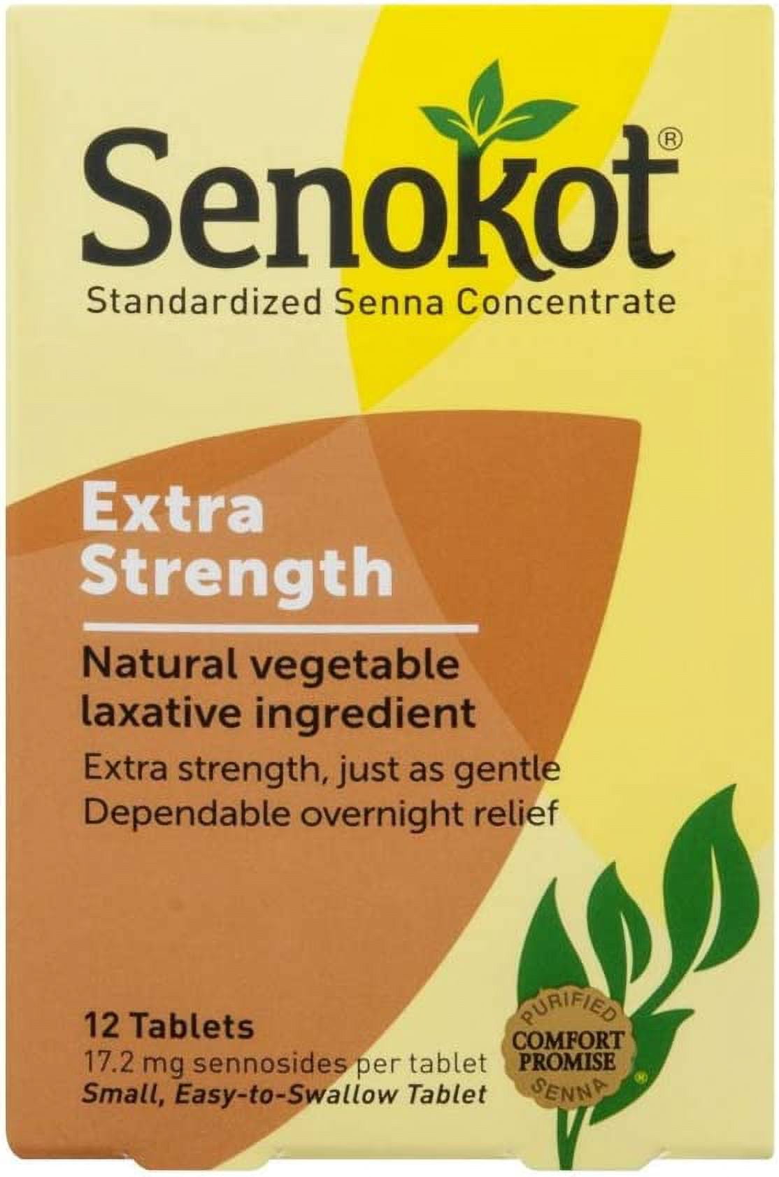 Senokot Extra Strength Natural Vegetable Laxative, Pack of 12 (144 ...