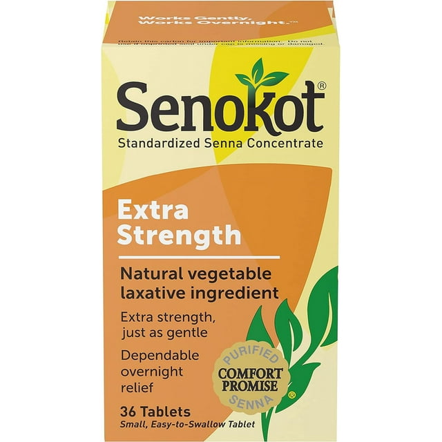 Senokot Extra Strength Natural Vegetable Laxative for Gentle Overnight ...