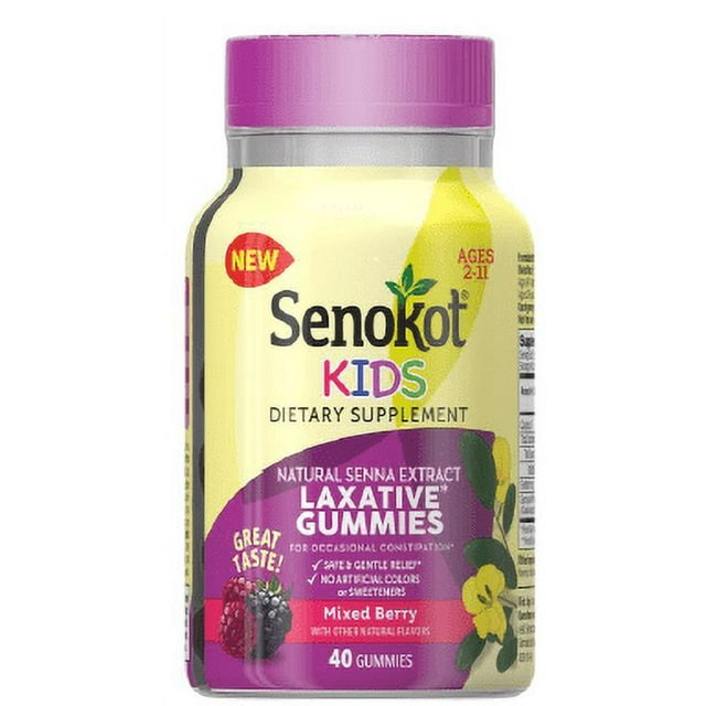 Senokot Kids Mixed Berry Laxative Gummies for Age 2+, Senna Extract for ...
