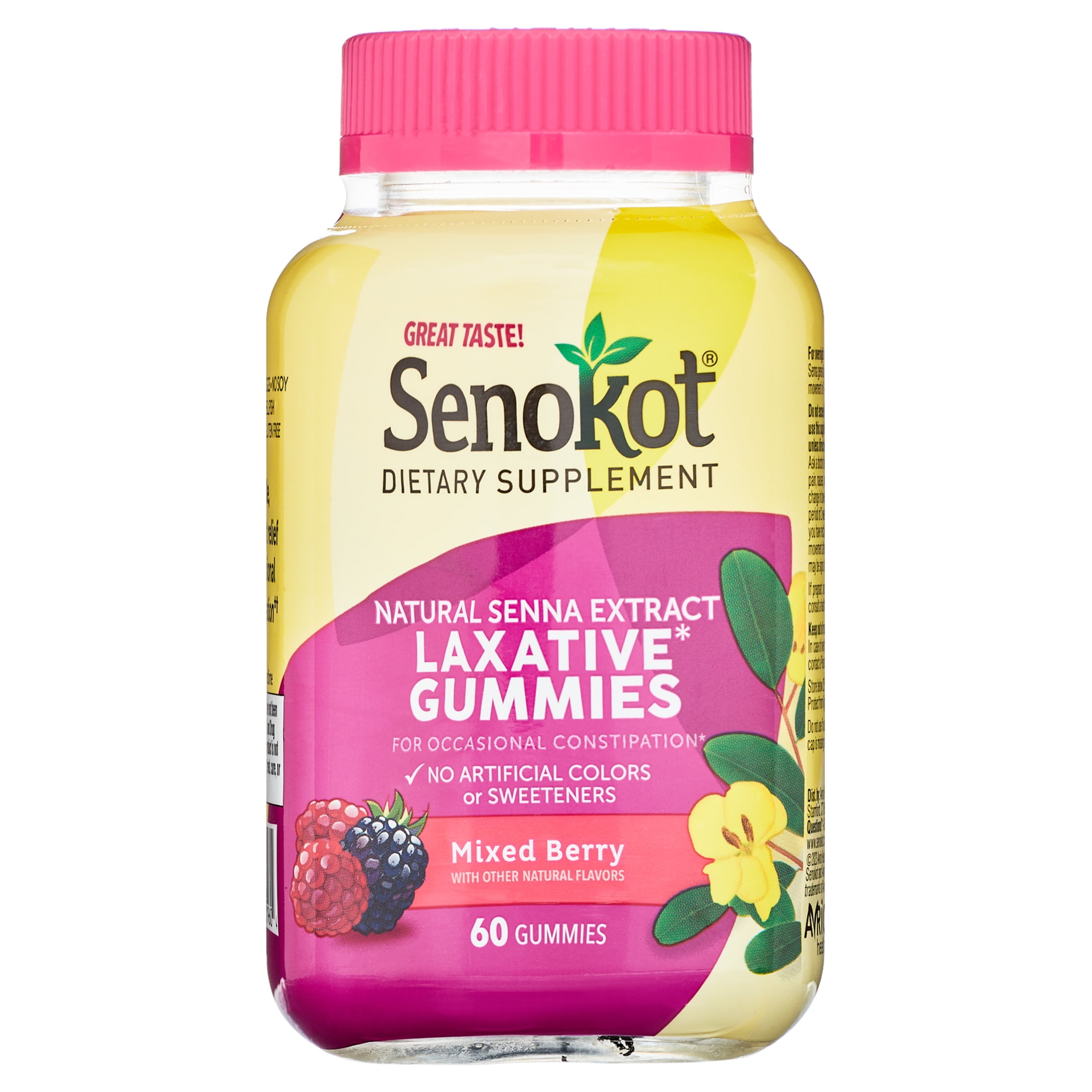 Senokot® Natural Senna Laxative* Gummies, Mixed Berry, 60 Ct - Walmart.com