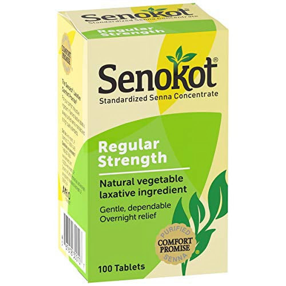 Senokot Regular Strength, 100 Tablets, Natural Vegetable Laxative ...