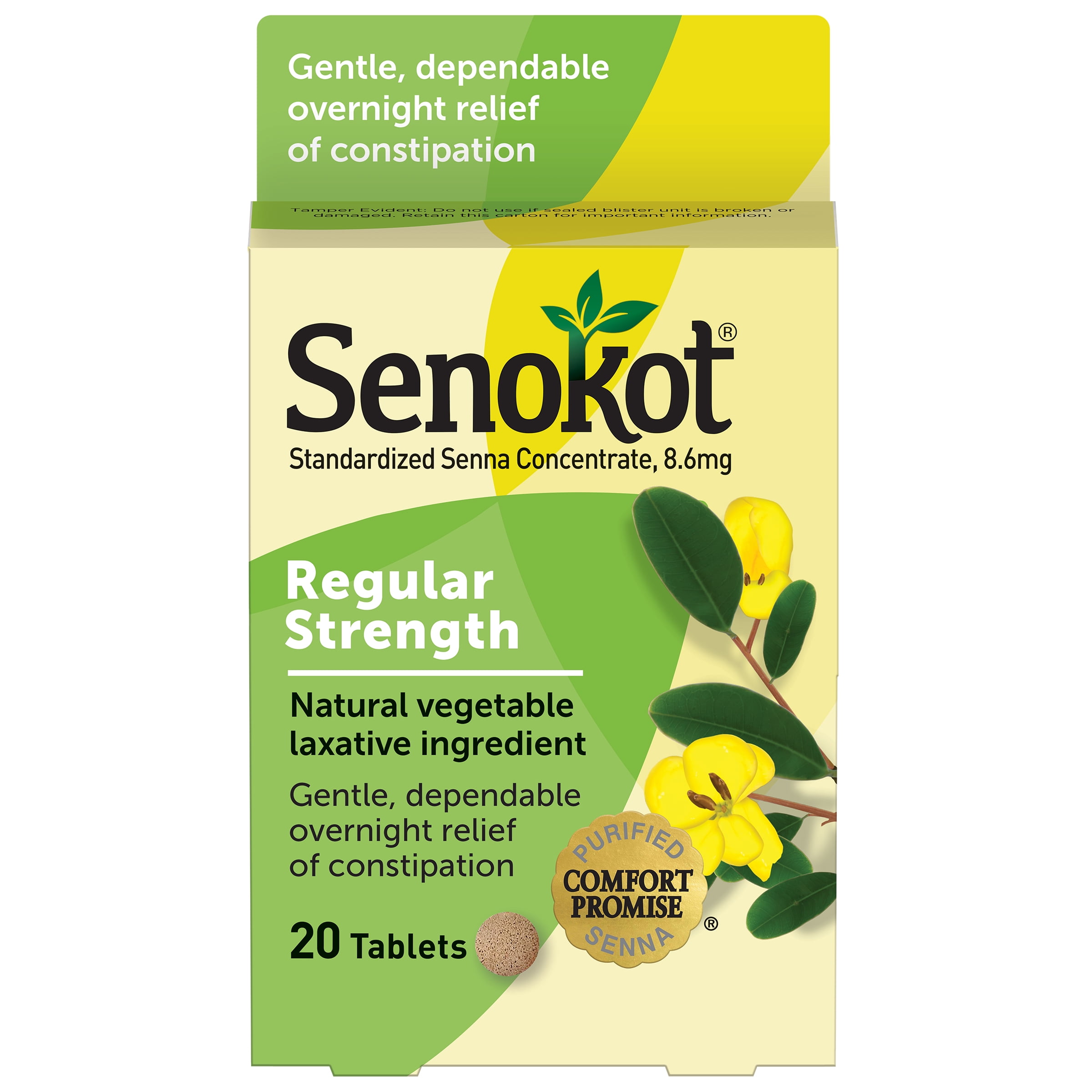 Senokot Regular Strength Senna Laxative Stool Pills, 20 Tablets ...