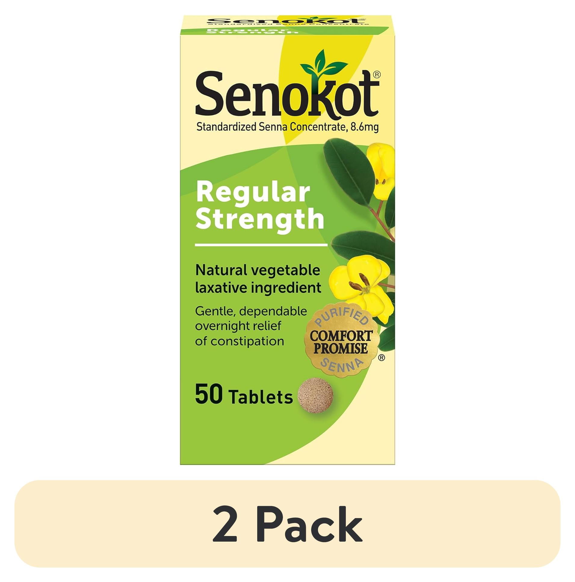(2 pack) Senokot Regular Strength Tablets Natural Vegetable Laxative ...