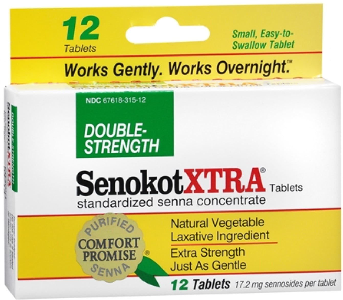 Senokot XTRA Tablets 12 Tablets (Pack of 6) - Walmart.com