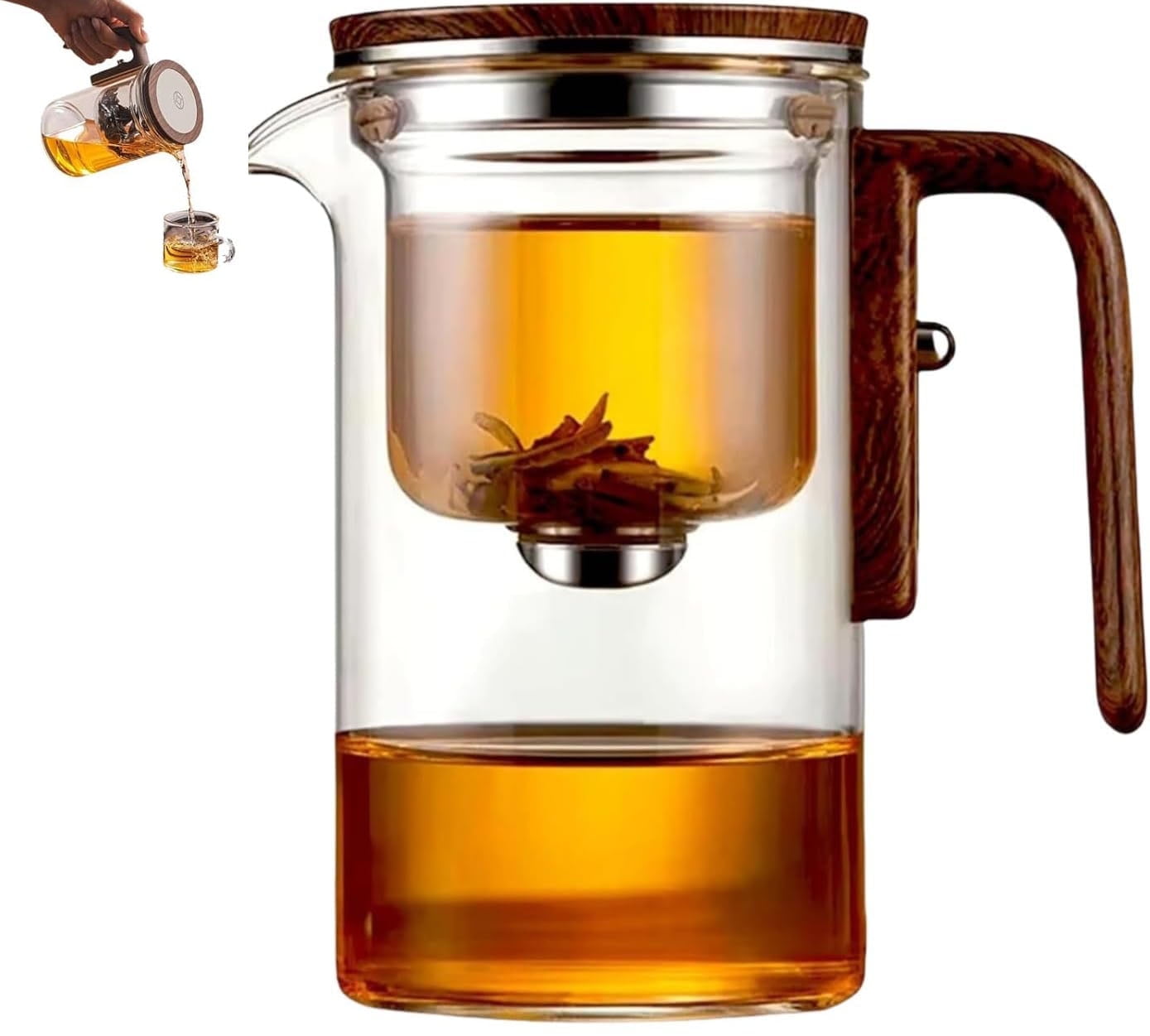 Senomi Infusion Glass Pot,Magnetic Tea Pot with Infusers,Water ...