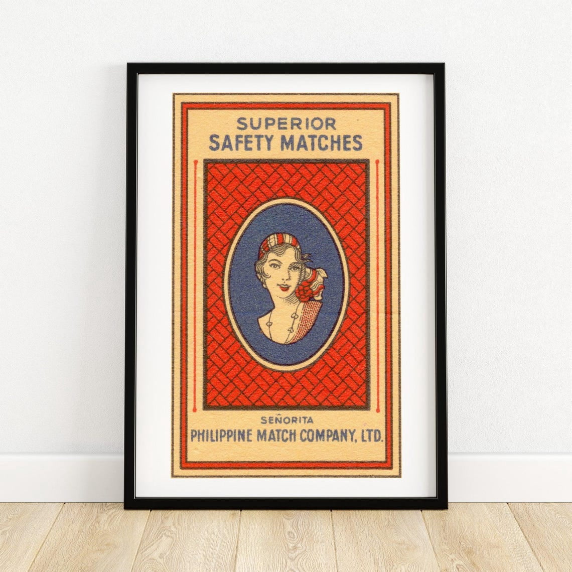 Senorita Matchbox Art Print Vintage Philippine Safety Matches Design ...