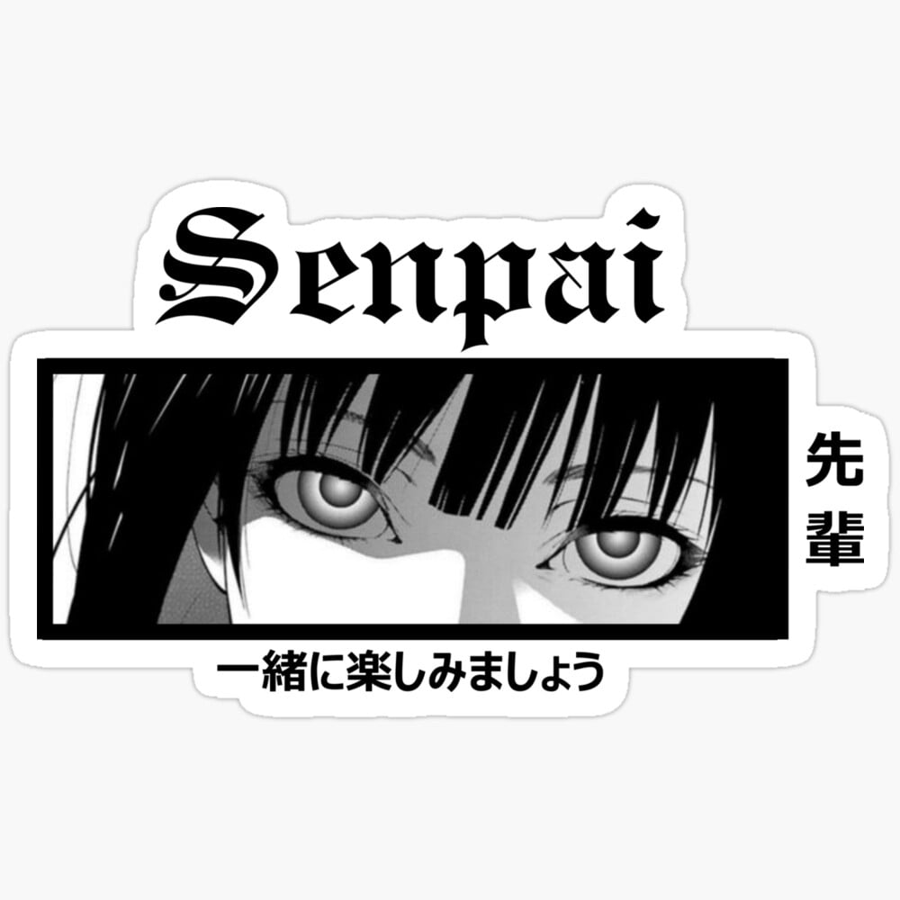 Senpai Sticker Phone Decal Water Bottle Stickers Car Decals, Laptop ...
