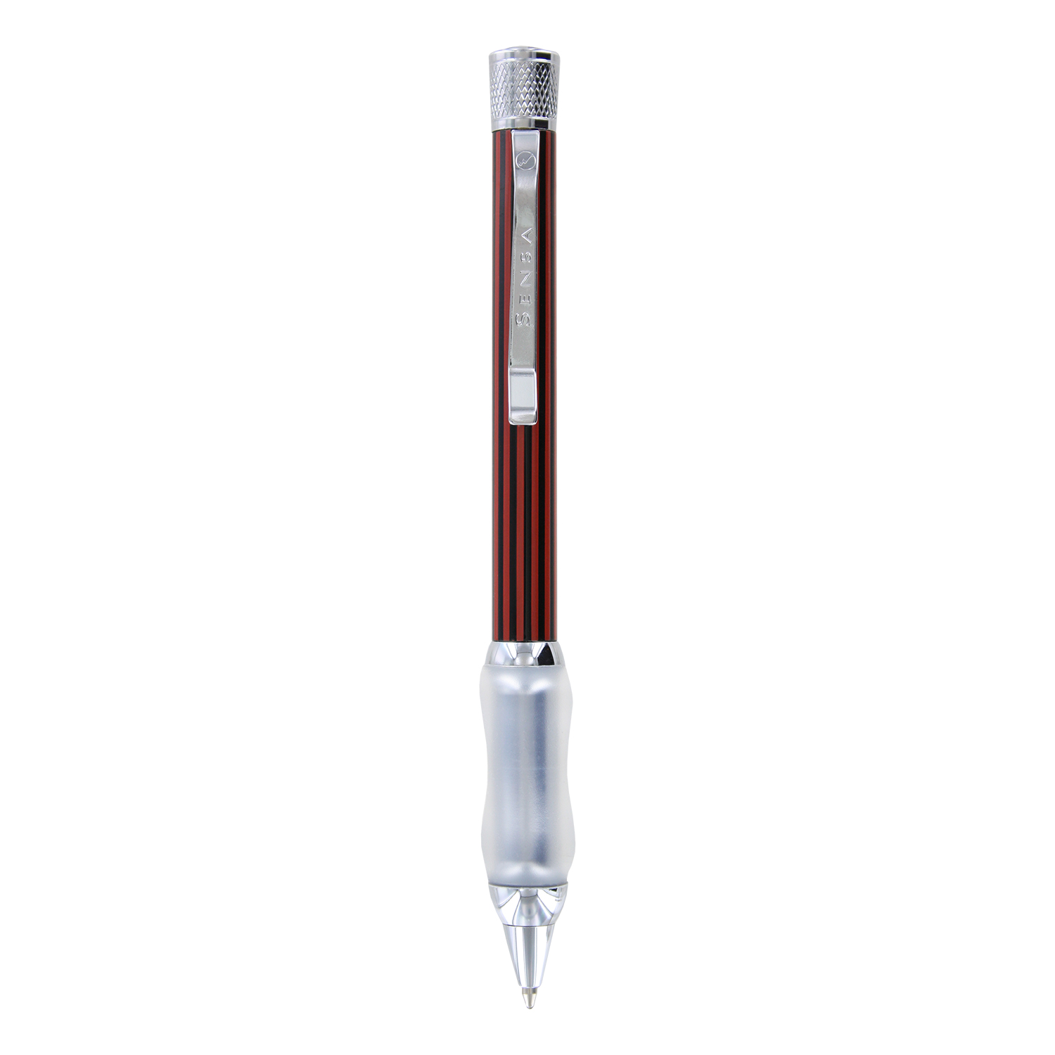Sensa Retractable Ballpoint Pen, Pinstripe Design, Raving Red, Brass ...