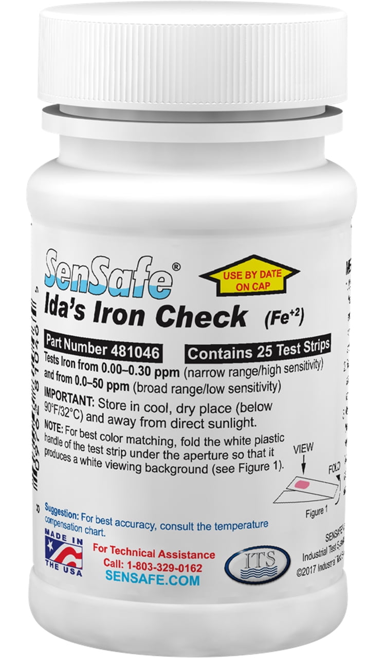 Sensafe Iron Check Kit, 25 Test Strips, Fe+2 Detection, Easy to Use ...