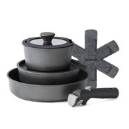Camco Stainless Steel Nesting Cookware Set- Non Stick Pans and Pots ...
