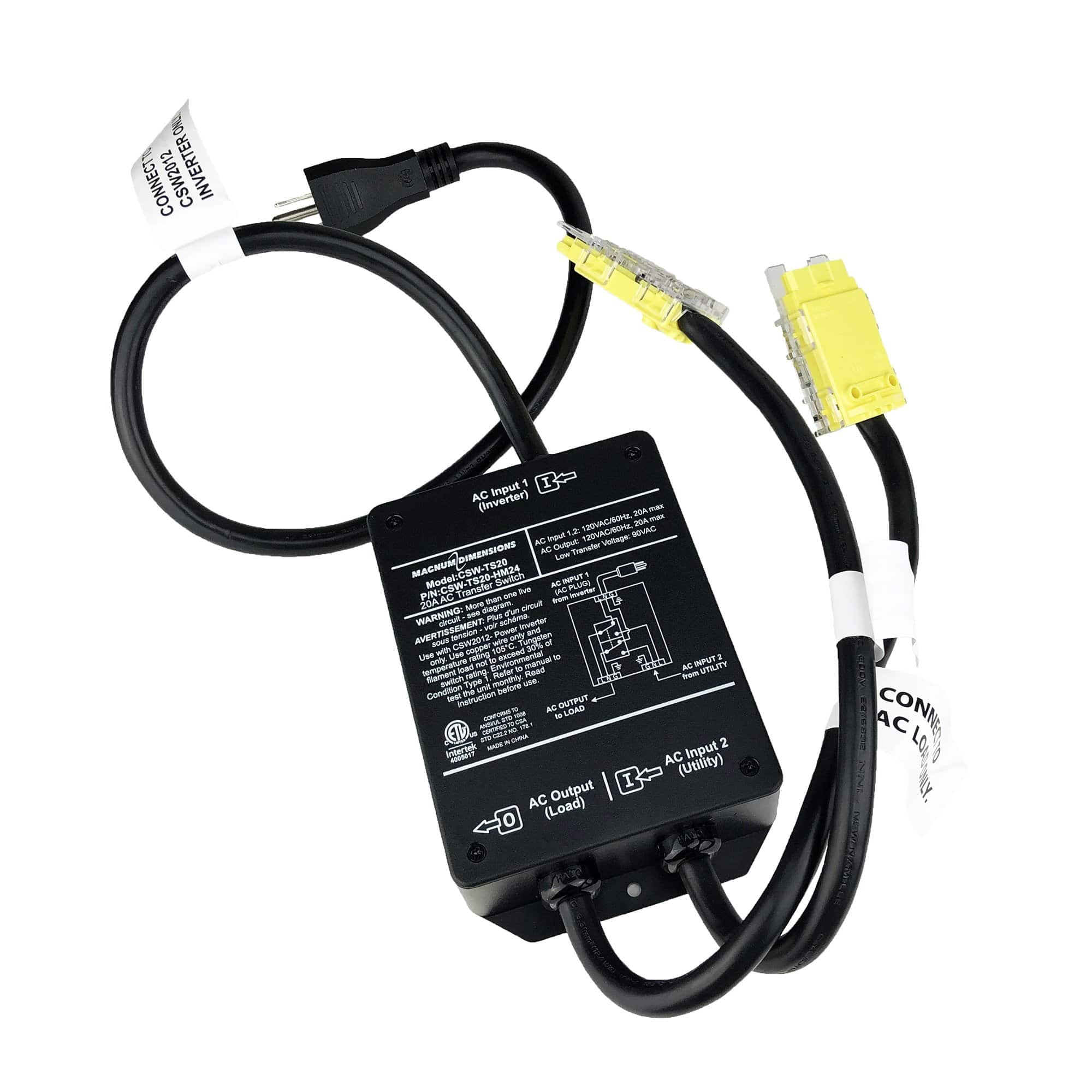 Sensata Magnum CSW-TS20-HM24 20 Amp Transfer Switch w/Molex 24 ...