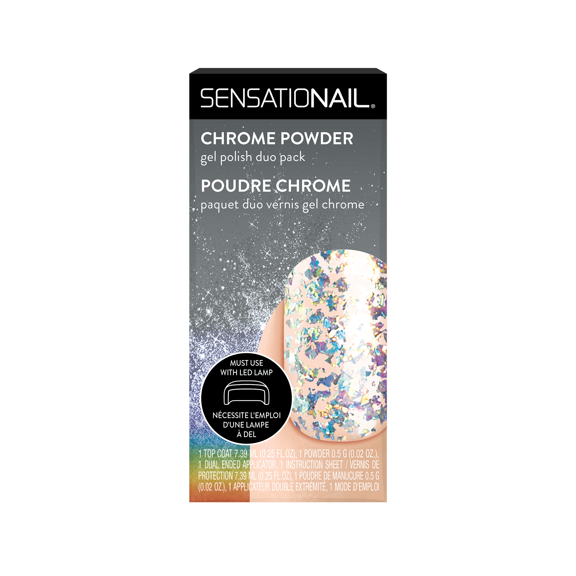 SensatioNail Chrome Powder, Iridescent Flake, Top Coat Duo, Mirror Gel ...