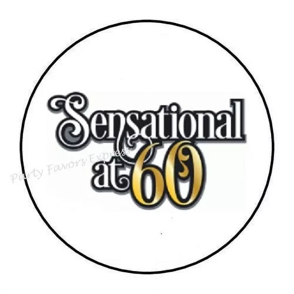 Sensational At 60 Birthday Stickers Party Favors Phone Decal Water ...
