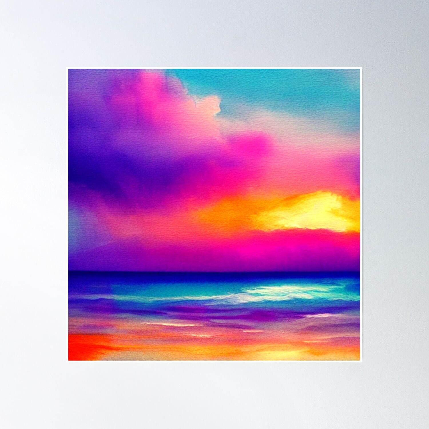 Sensational Summer Sunset Poster Wall Art, Modern Wall Decor, 30x30 ...
