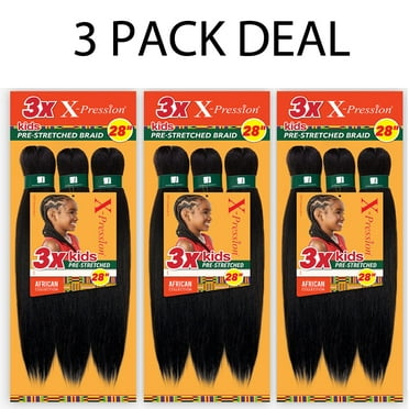Sensationnel Pre-Stretched Xpression Braiding Hair Pack of 3 - Walmart.com