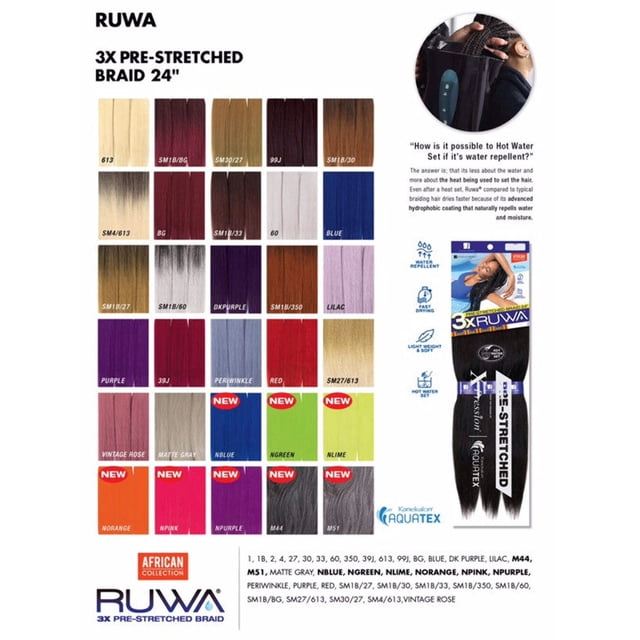 RUWA Pre-Stretched Braiding Hair 24” - Walmart Business Supplies