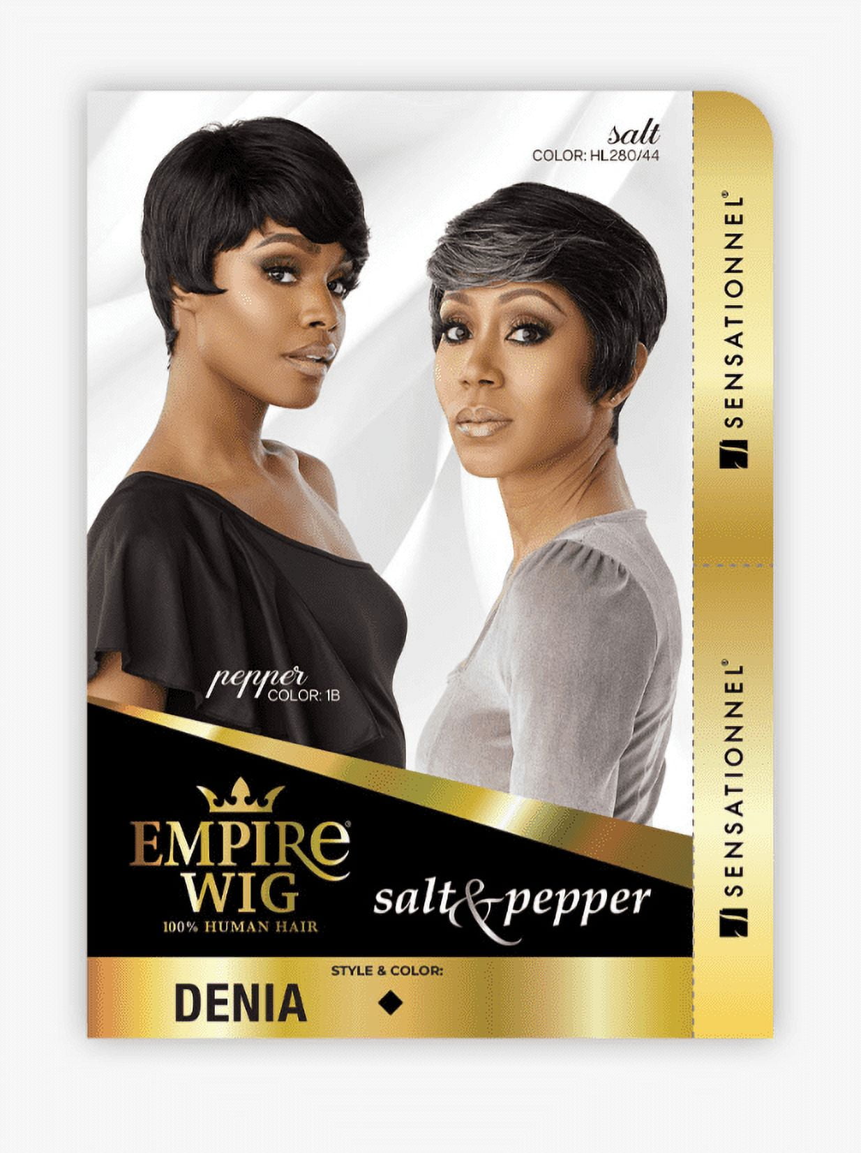 Denia Salt & Pepper 100% Human Hair Empire Wig By SENSATIONNEL (HEFDEN ...