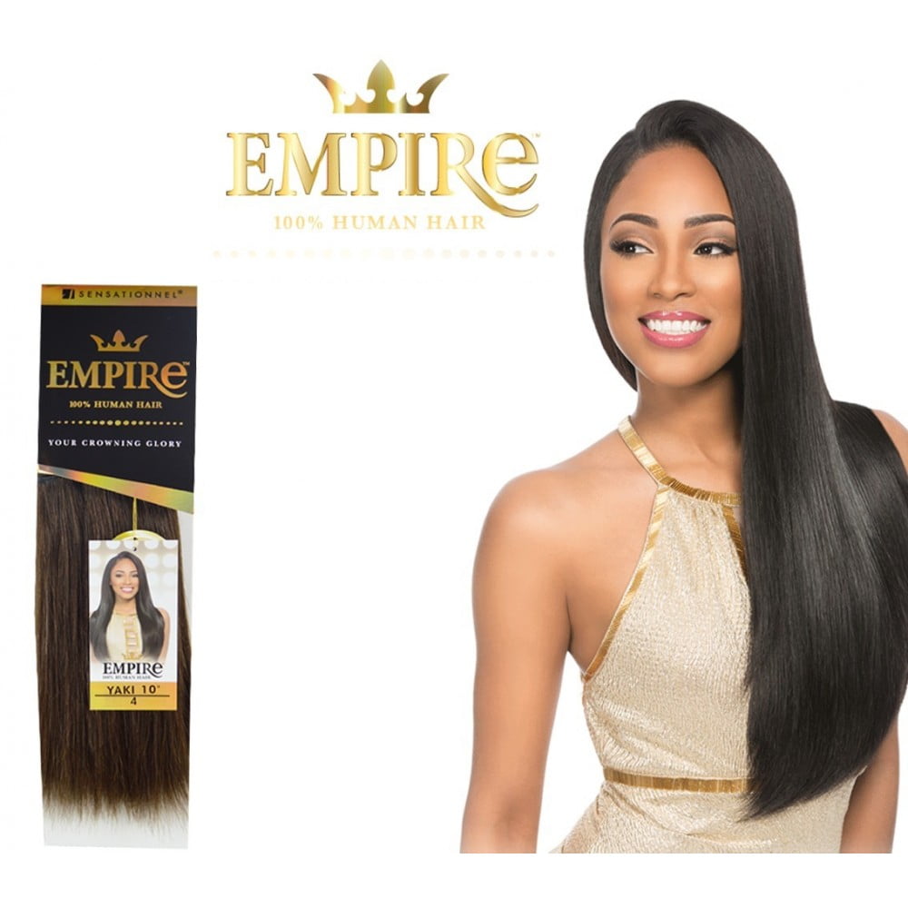 Sensationnel Empire Yaki Straight 100% Human Hair Weave 10" ( 4 Medium ...