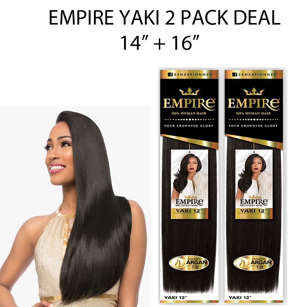 Sensationnel Empire Yaki Straight 100% Human Hair Weave Combo 14" & 16 ...
