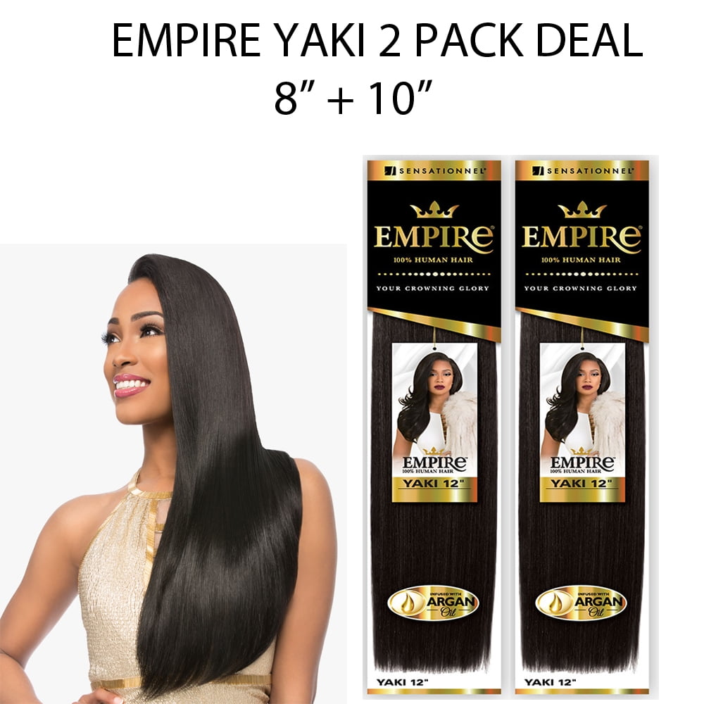 Sensationnel Empire Yaki Straight 100% Human Hair Weave Combo 8" & 10 ...
