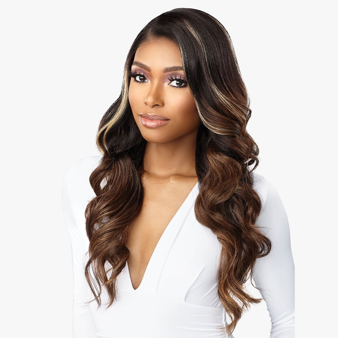 Sensationnel Human Hair Blend HD Lace Front Wig Butta Lace Glam Wave 24 ...