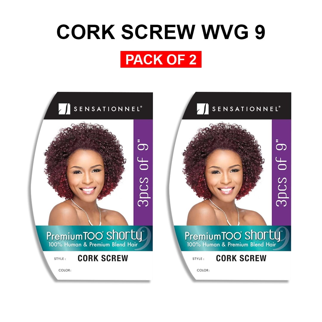 Sensationnel Premium Too Shorty Human Hair Blend Cork Screw Weaving 9 ...