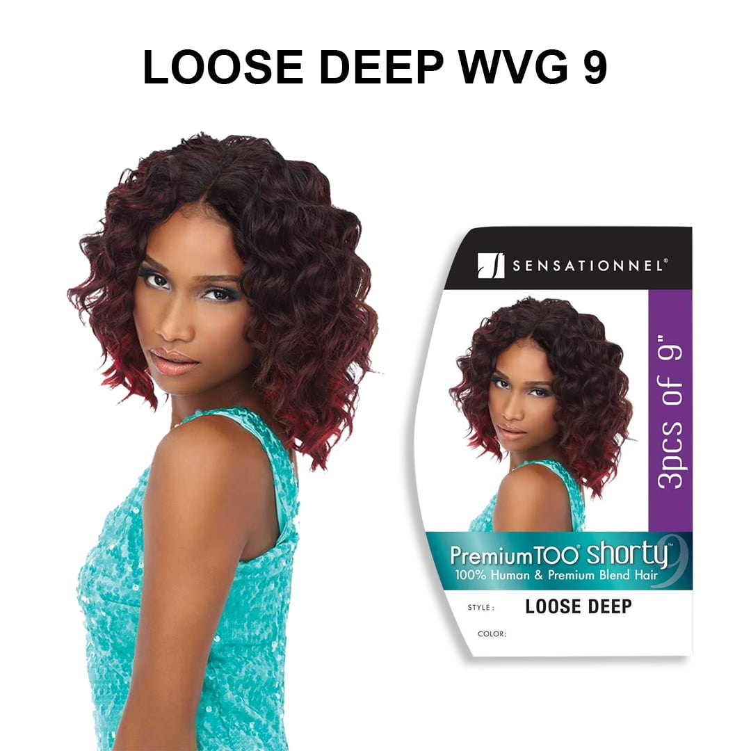 Sensationnel Premium Too Shorty Human Hair Blend Loose Deep Weaving 9 ...