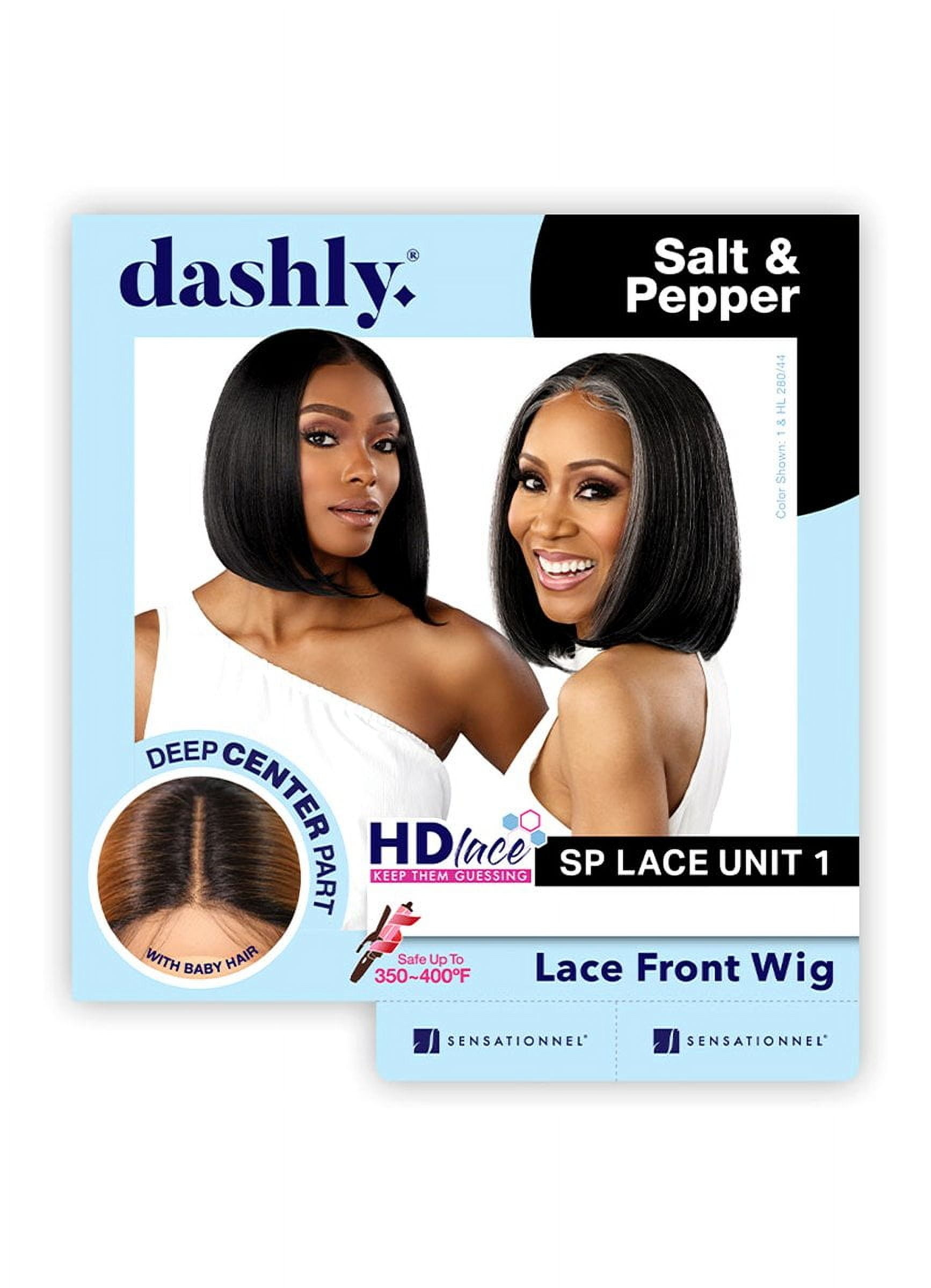 Sensationnel Salt Pepper Dashly HD Lace Front Wig SP Lace Unit 1 DLWSP001 - Walmart.com