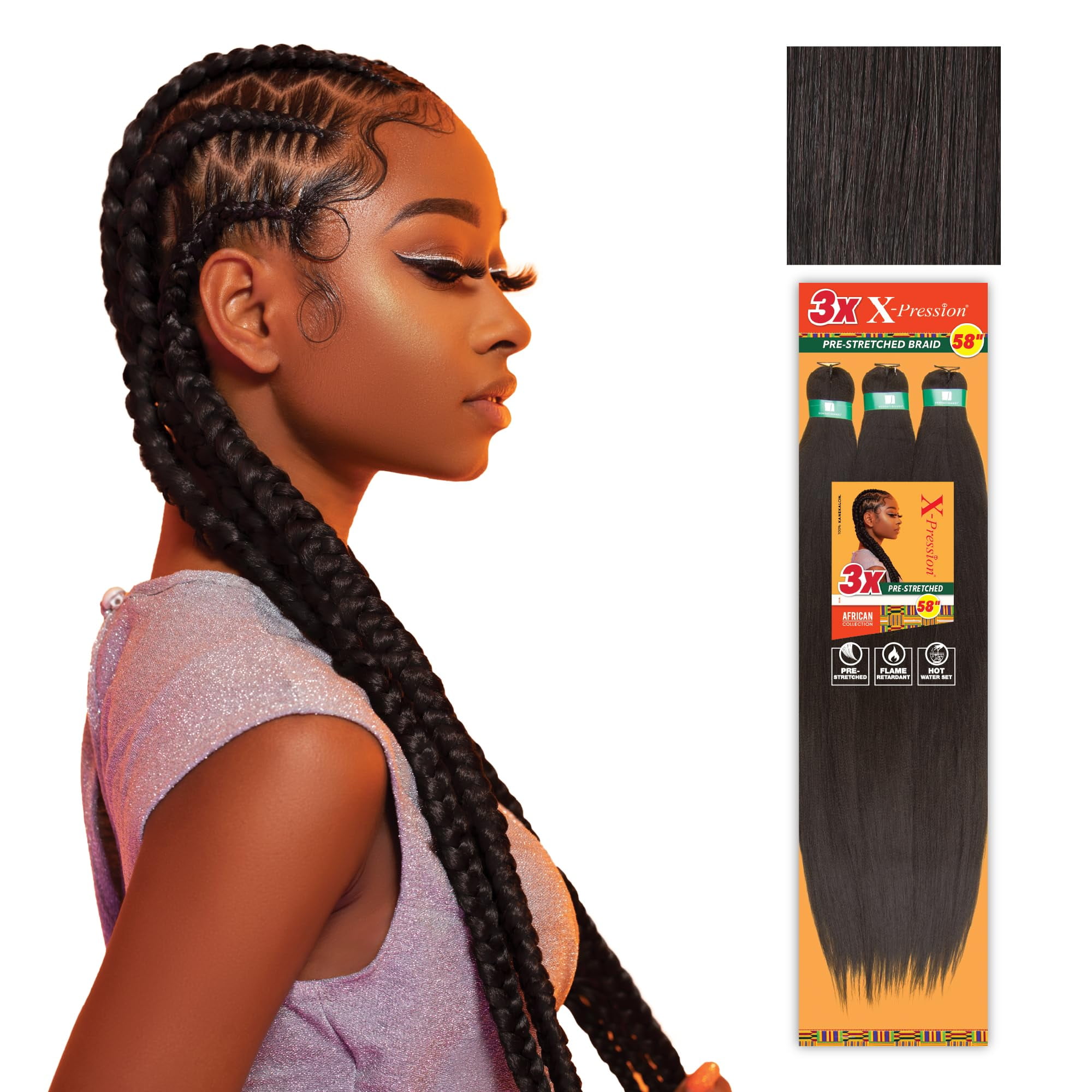 Sensationnel X-pression prestretched braiding BDF32 hair - 3x braid 58 ...