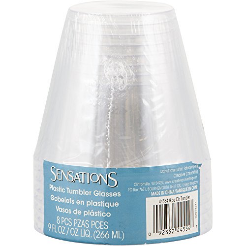 Sensations 9 Fluid Ounce Plastic Tumbler Glasses 8 Glasses