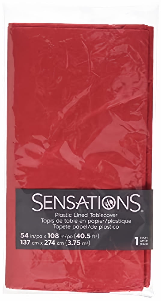 Sensations Red Rectangular Paper/Poly Tablecover (Pack of 10) - Walmart.com