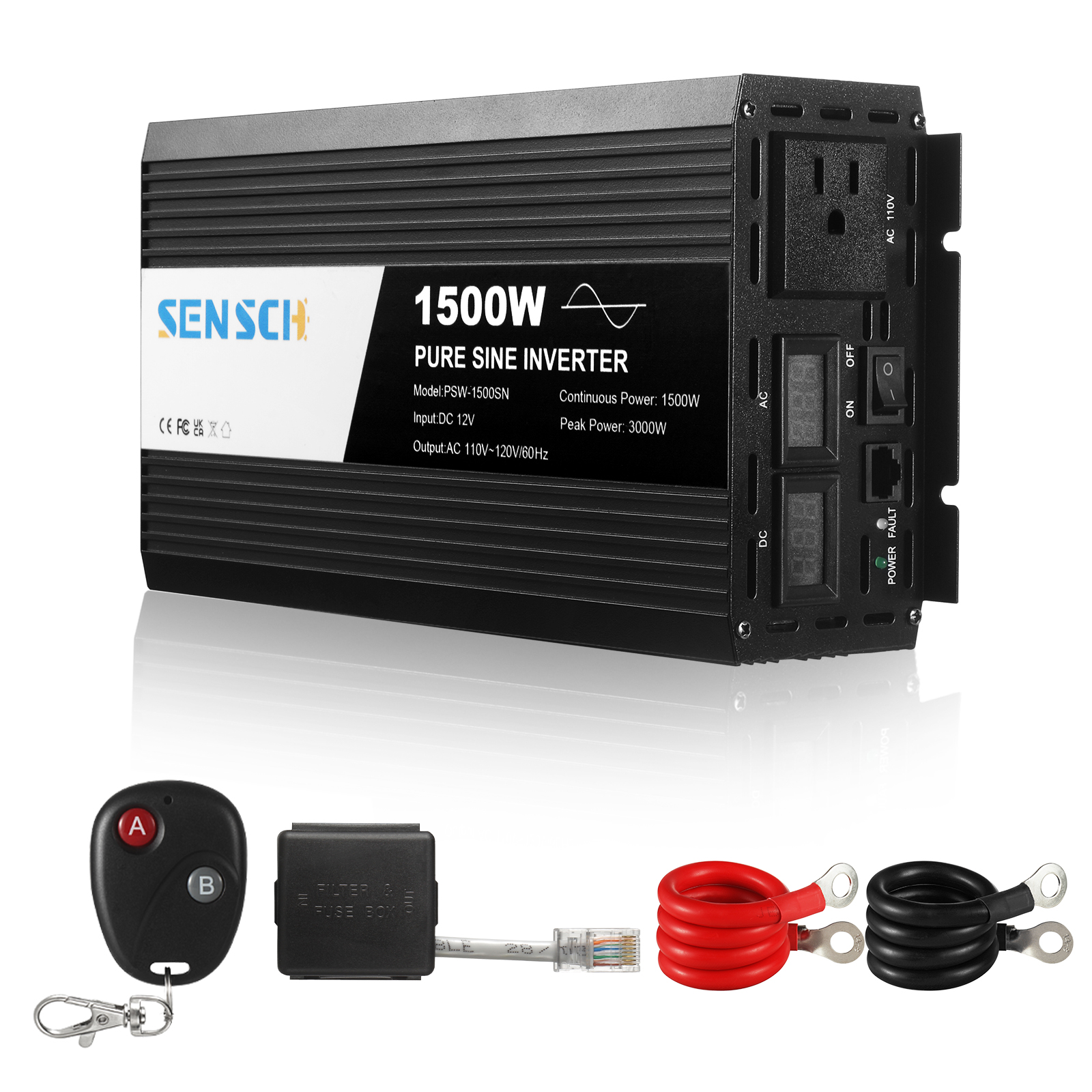 BESTEK 200W Power Inverter DC 12V to 110V AC Inverter with 4.2A 4-Port ...