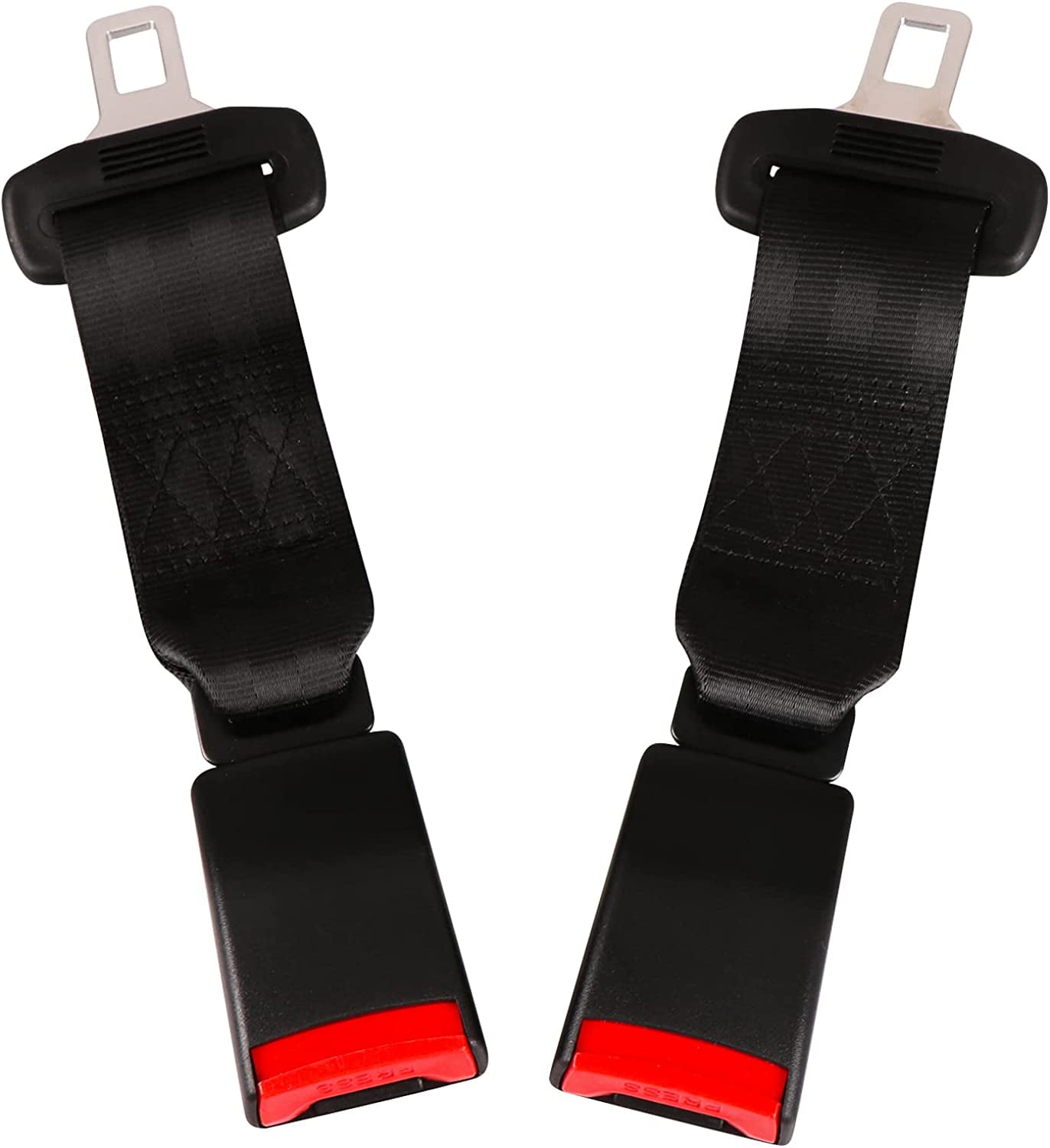 "2 Pack Universal 9-inch Polyester Seat Belt Extender with Stainless ...