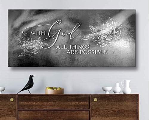 Sense of Art| With God All Things Are Possible Sign| Large framed ...