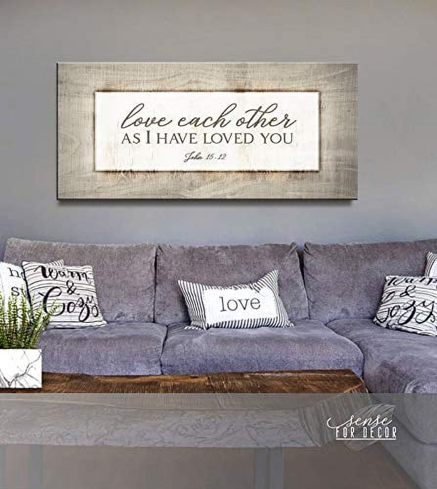 Sense Of Art| Love Each Other Wall Decor | Framed wall art| Over the ...