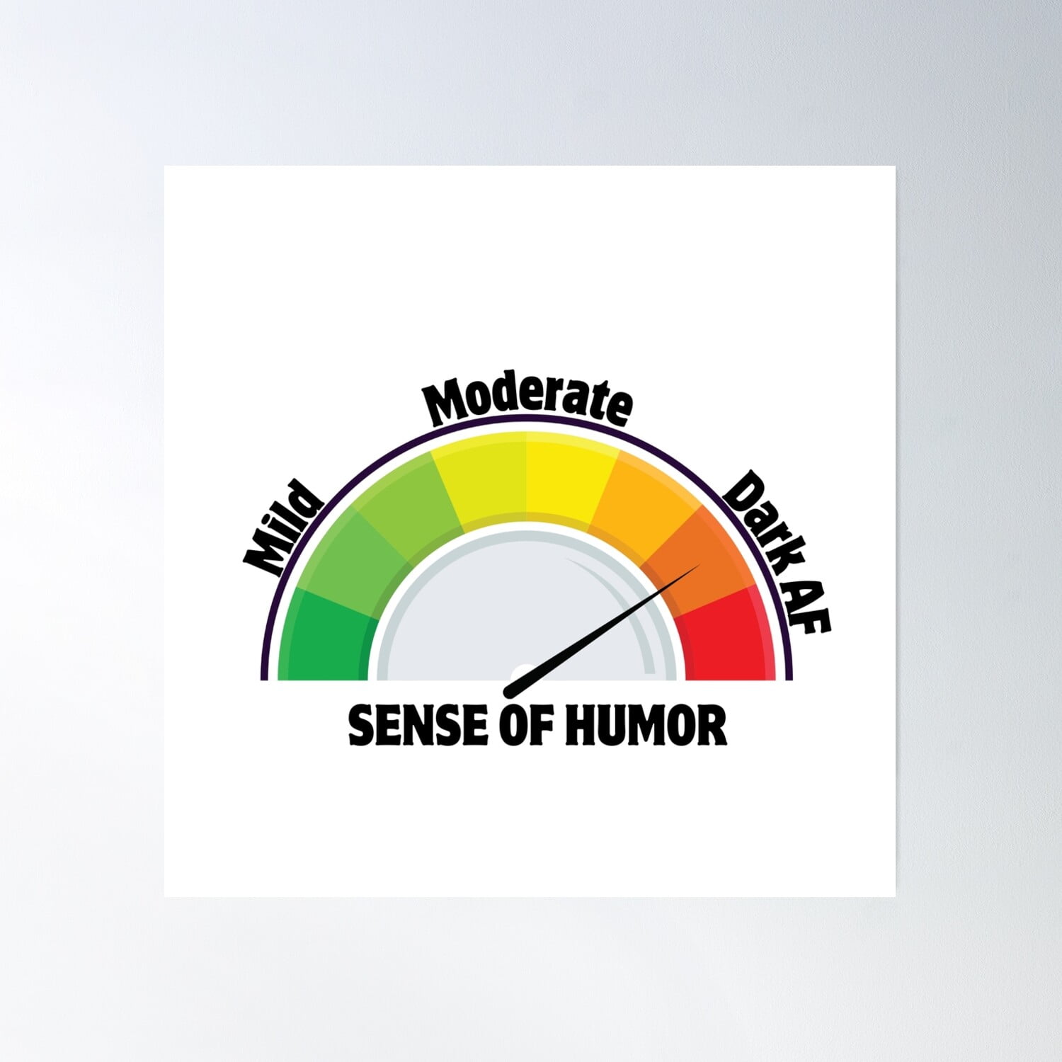 Sense Of Humor Meter Poster Wall Art, Modern Wall Decor, 24x24 UNFRAMED ...