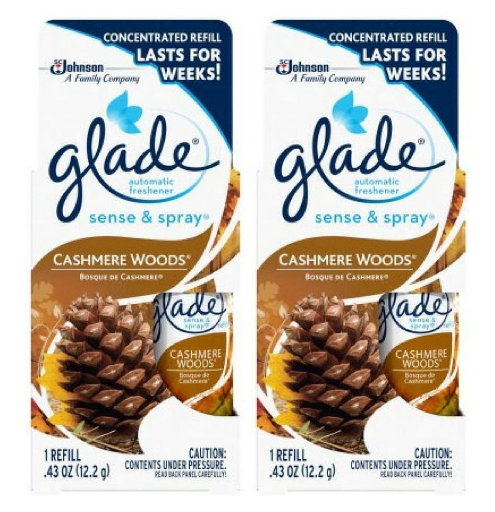 Sense & Spray automatic air freshener refill, Cashmere Woods - 2 Packs ...