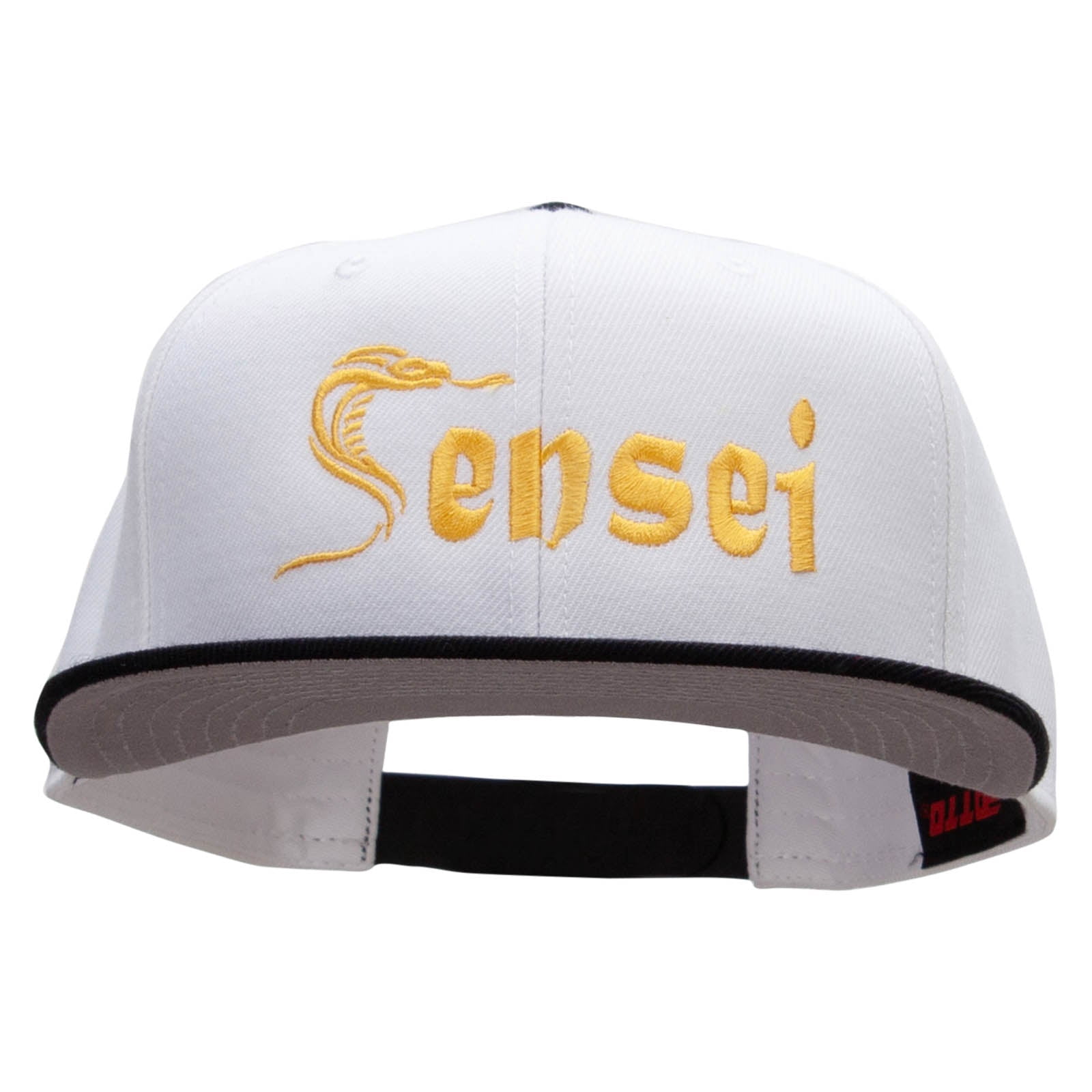 Sensei Snake Embroidered Wool Blend Pro Style Snapback - Black White ...