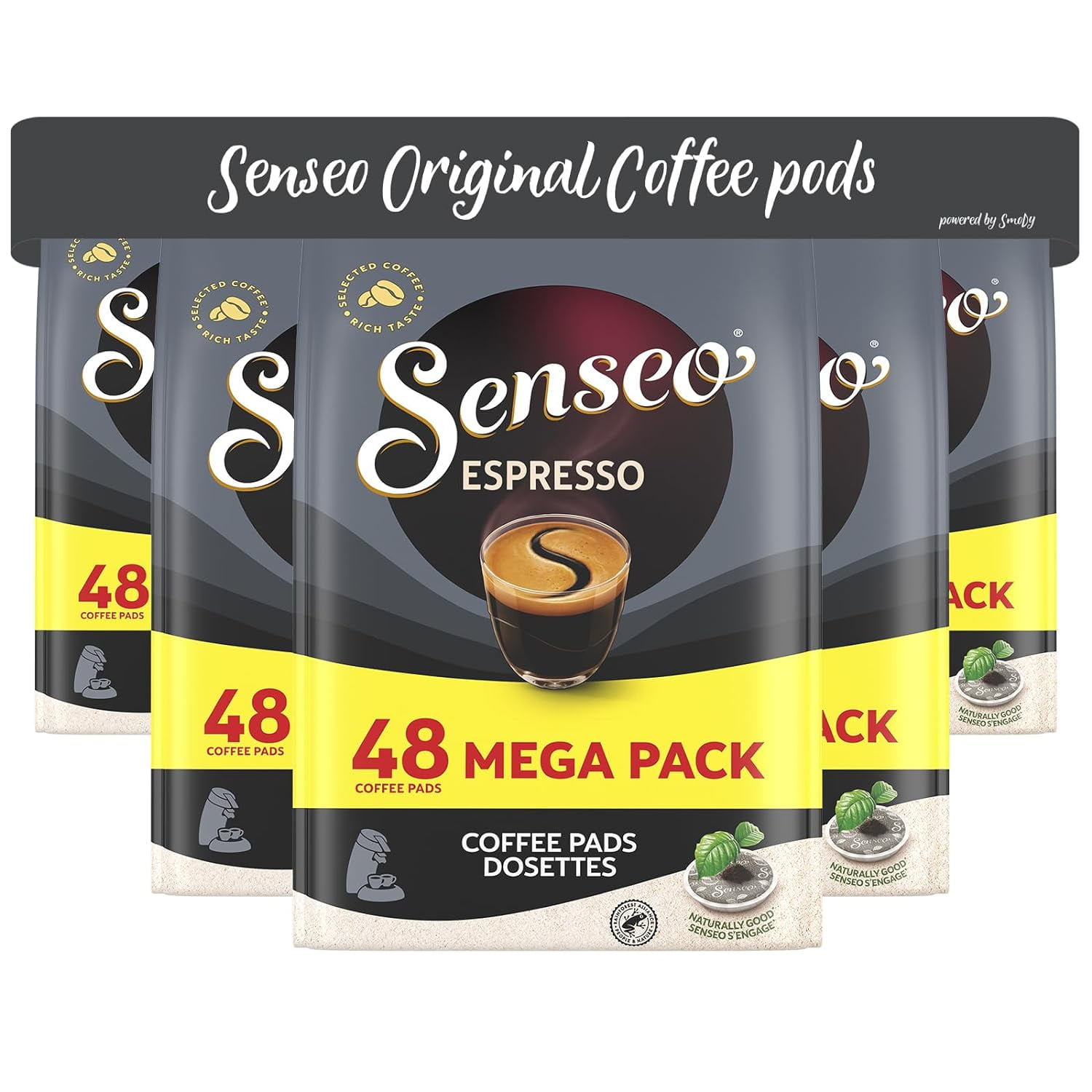 Senseo Espresso Coffee Pods x48 Mega Pack (Pack of 5, Total 240 Pods ...