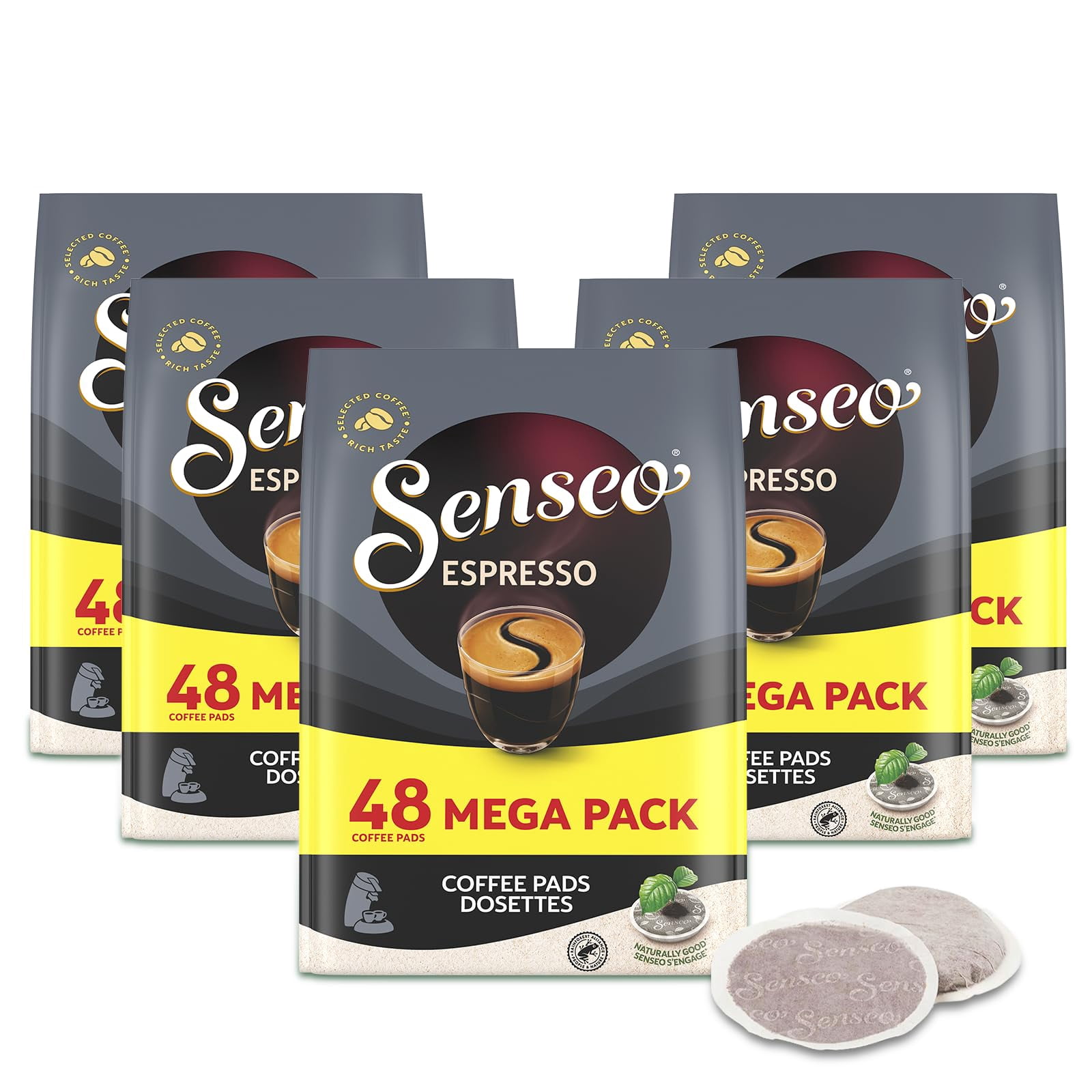 Senseo Espresso Dark Roast Coffee Pods – 240 Count (5 Packs) – Strong ...