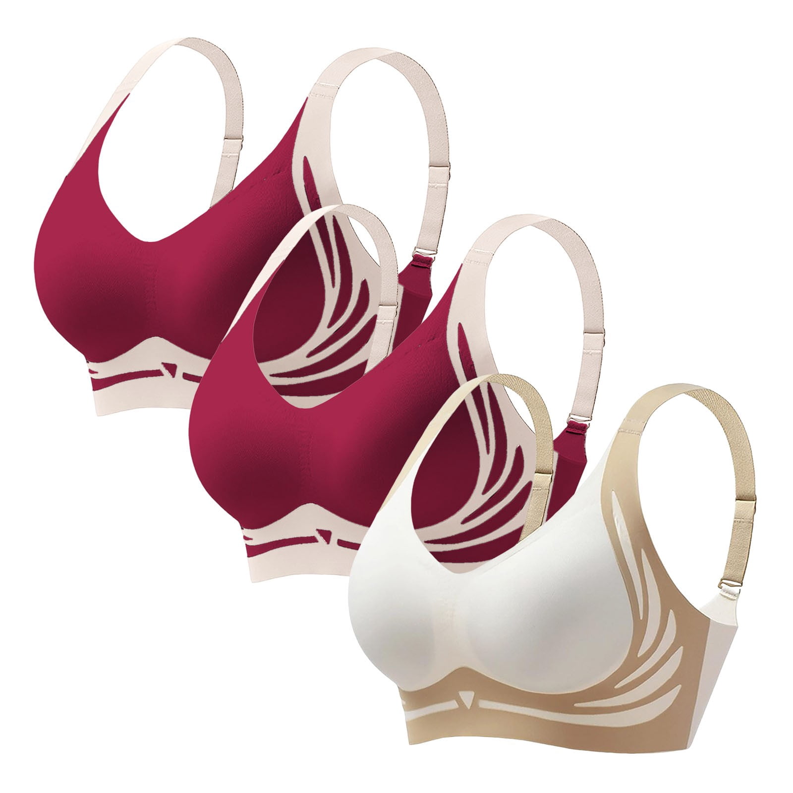 Sensestyle High Impact Sports Bras for Women 3 Pcs Powerful Bra No ...