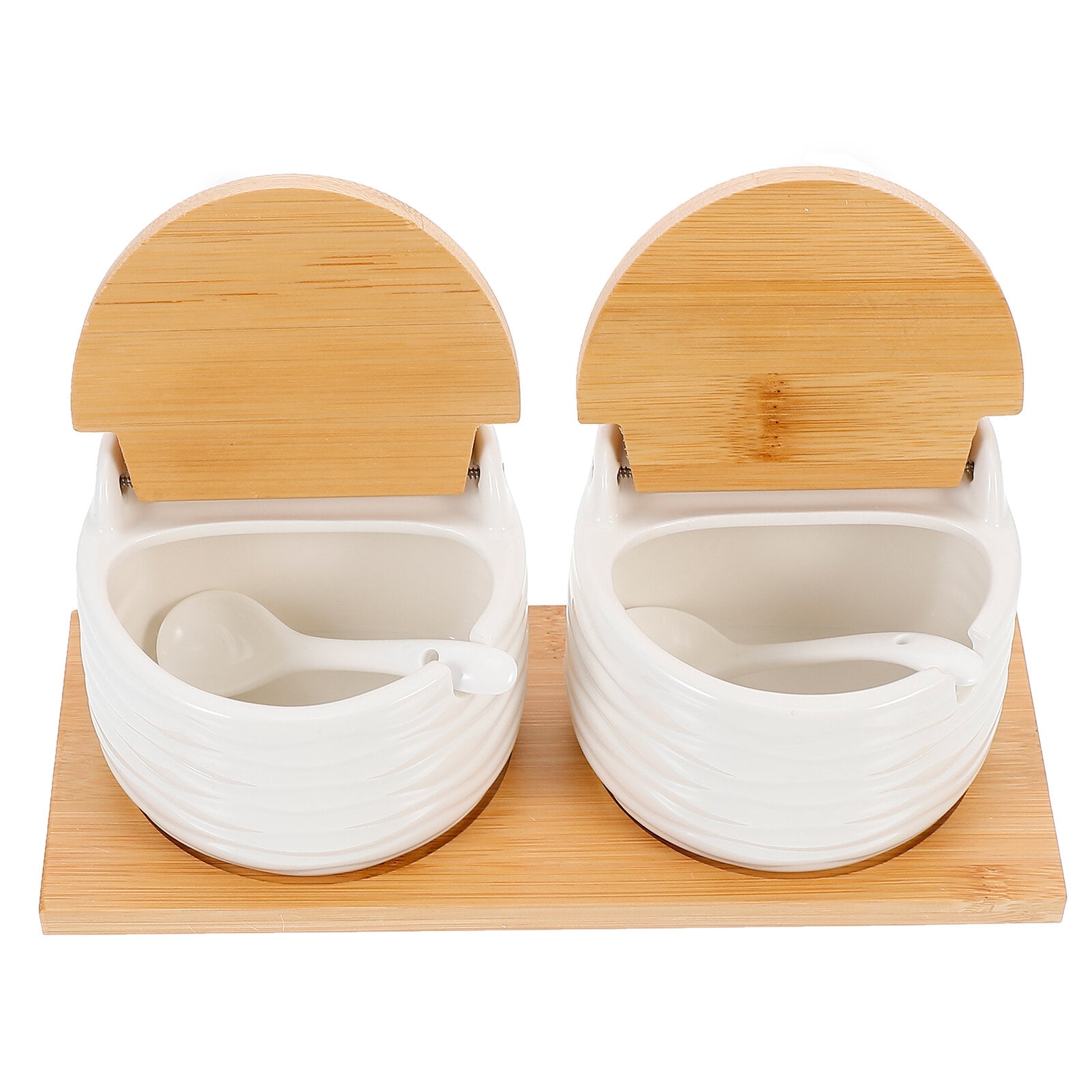 Sensethe 1 Set Ceramic Spice Jar Set Seasoning Pots Salt Pepper Storage ...