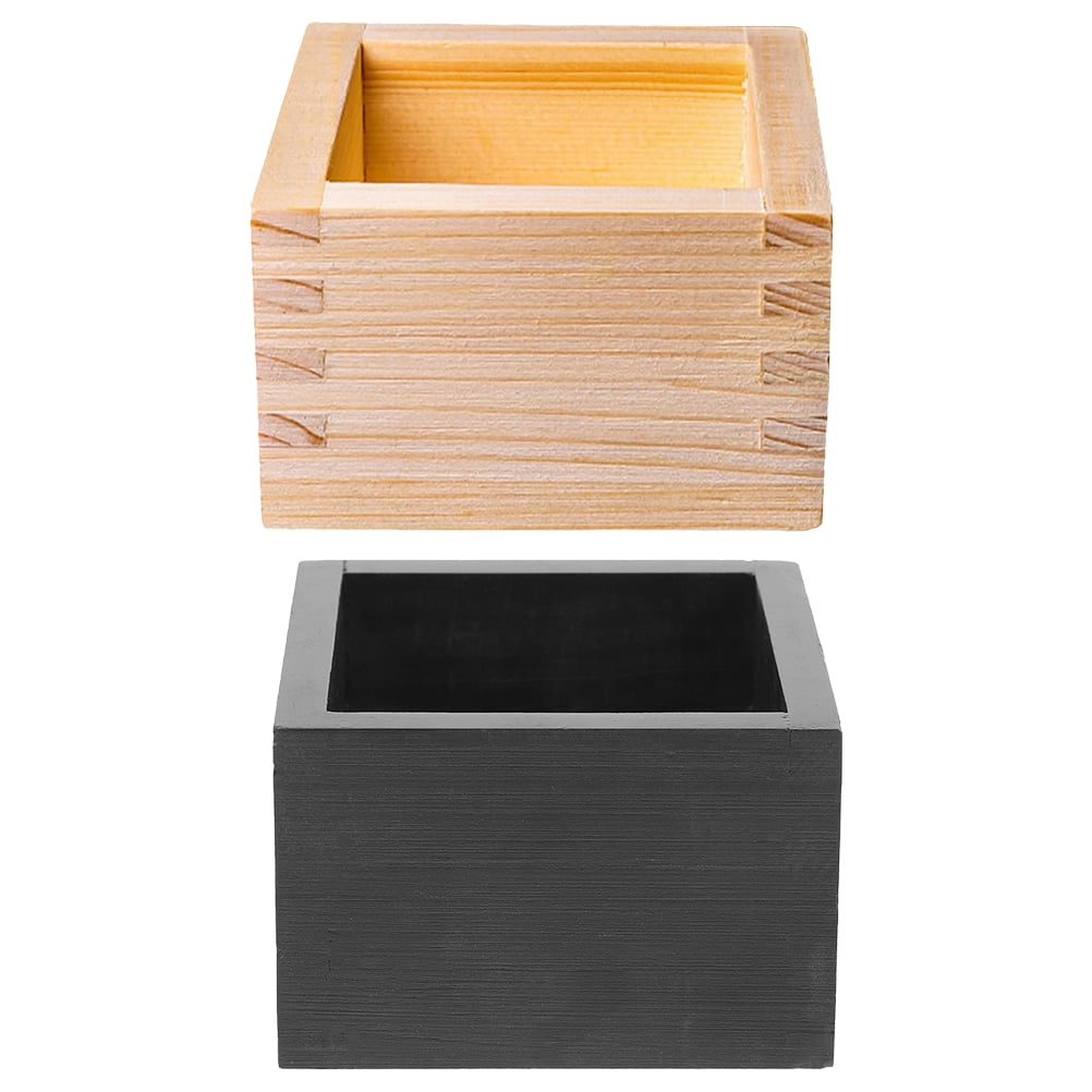 Sensethe 2 Wooden Masu Sake Cups & Box - Japanese Cypress Sake Masu ...
