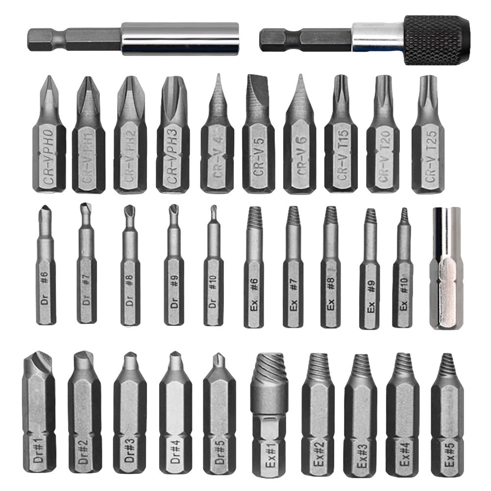 Sensethe 33 PCS Stripped Screw Remover Kit Broken Bolt Extractor Screw ...
