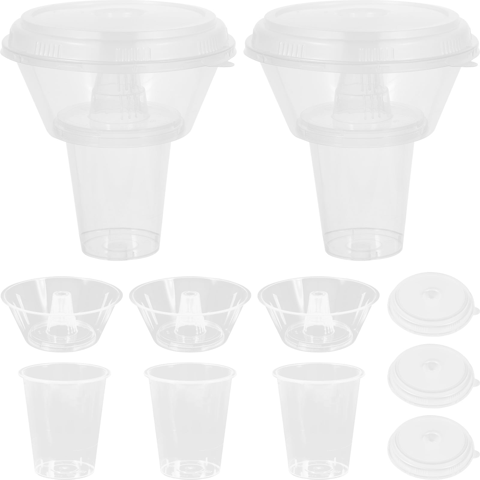 Sensethe 5 Sets of Combined Beverage Cups Portable Food Bowls ...