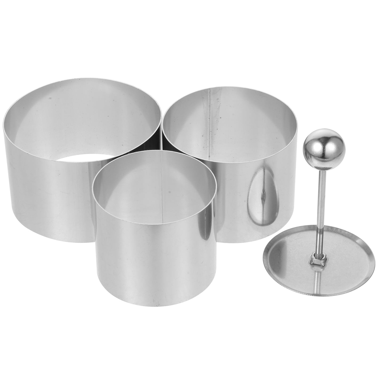 Sensethe Circle Stencil Cake Rings Set Stainless Steel 3PCS Tamper Home ...