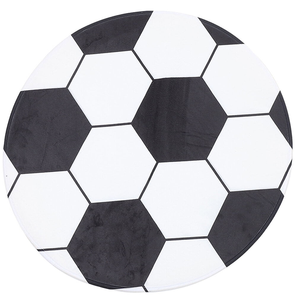Sensethe DECHOUS Soccer Rug Black White Football Shaped Mat for Living ...