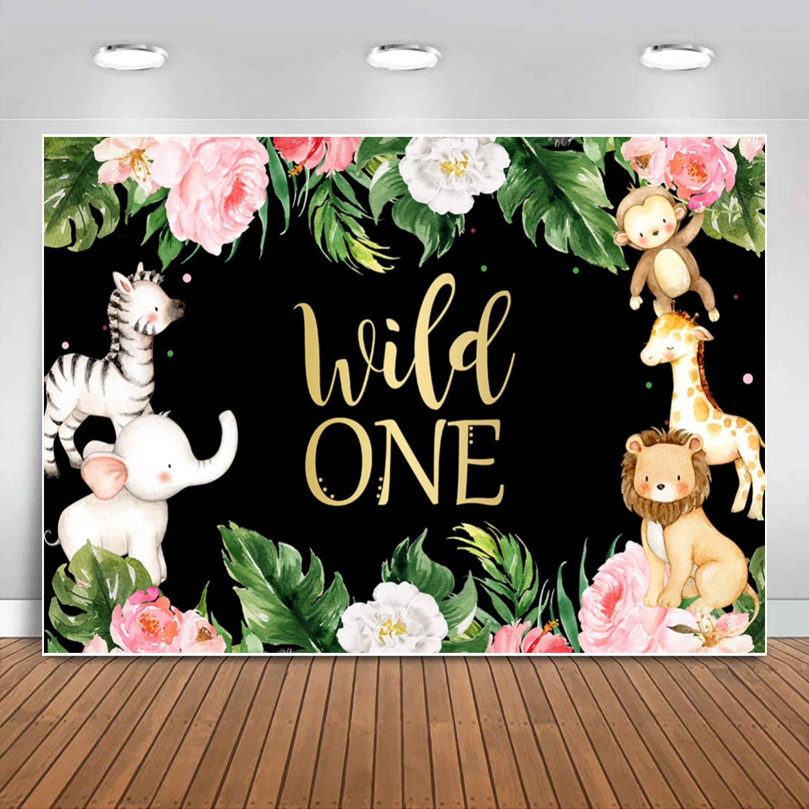 Sensfun 7x5ft Wild One Birthday Backdrop King of Wild Thing Black ...