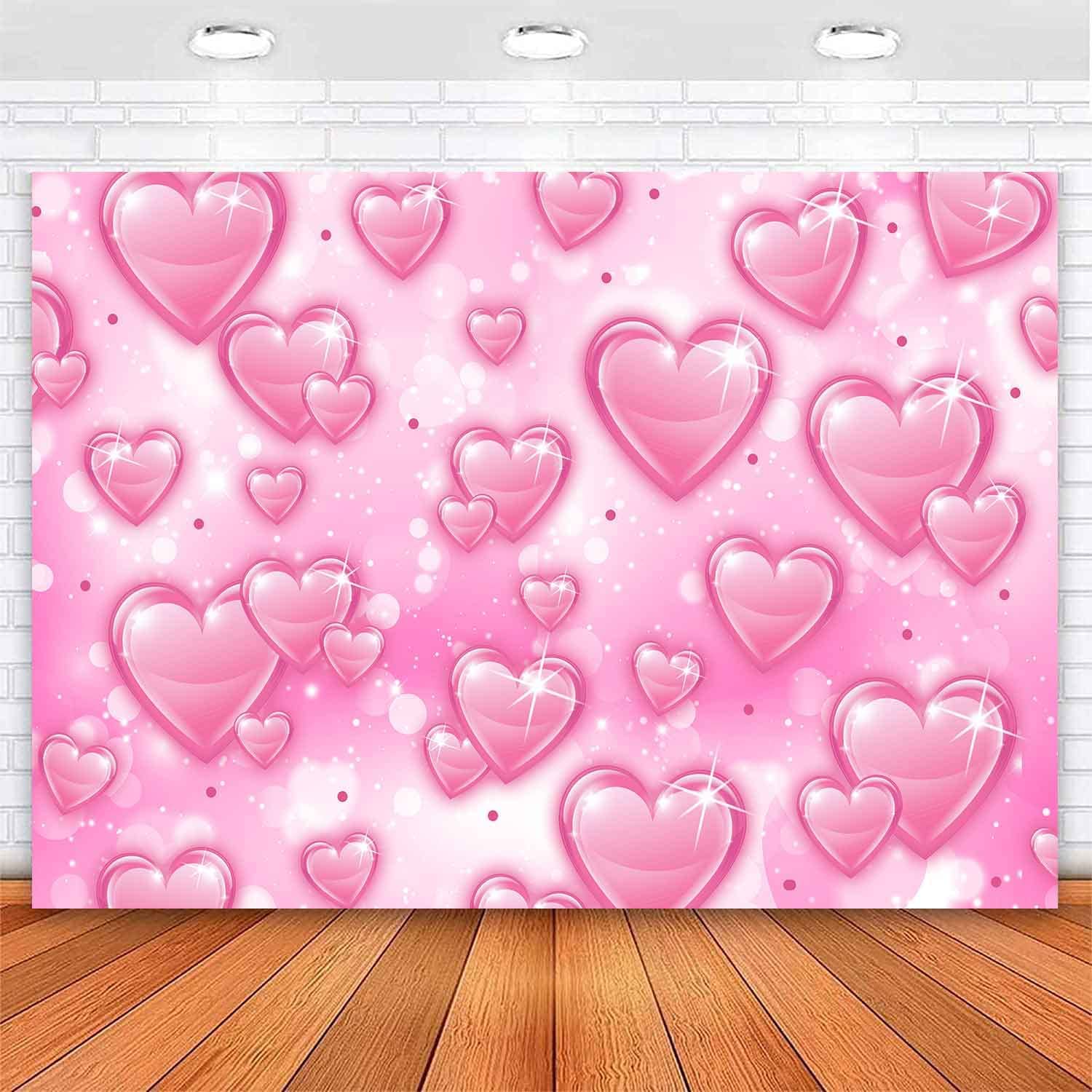 Sensfun Pink Heart Early 2000s Backdrop Y2k Birthday Party Decorations ...
