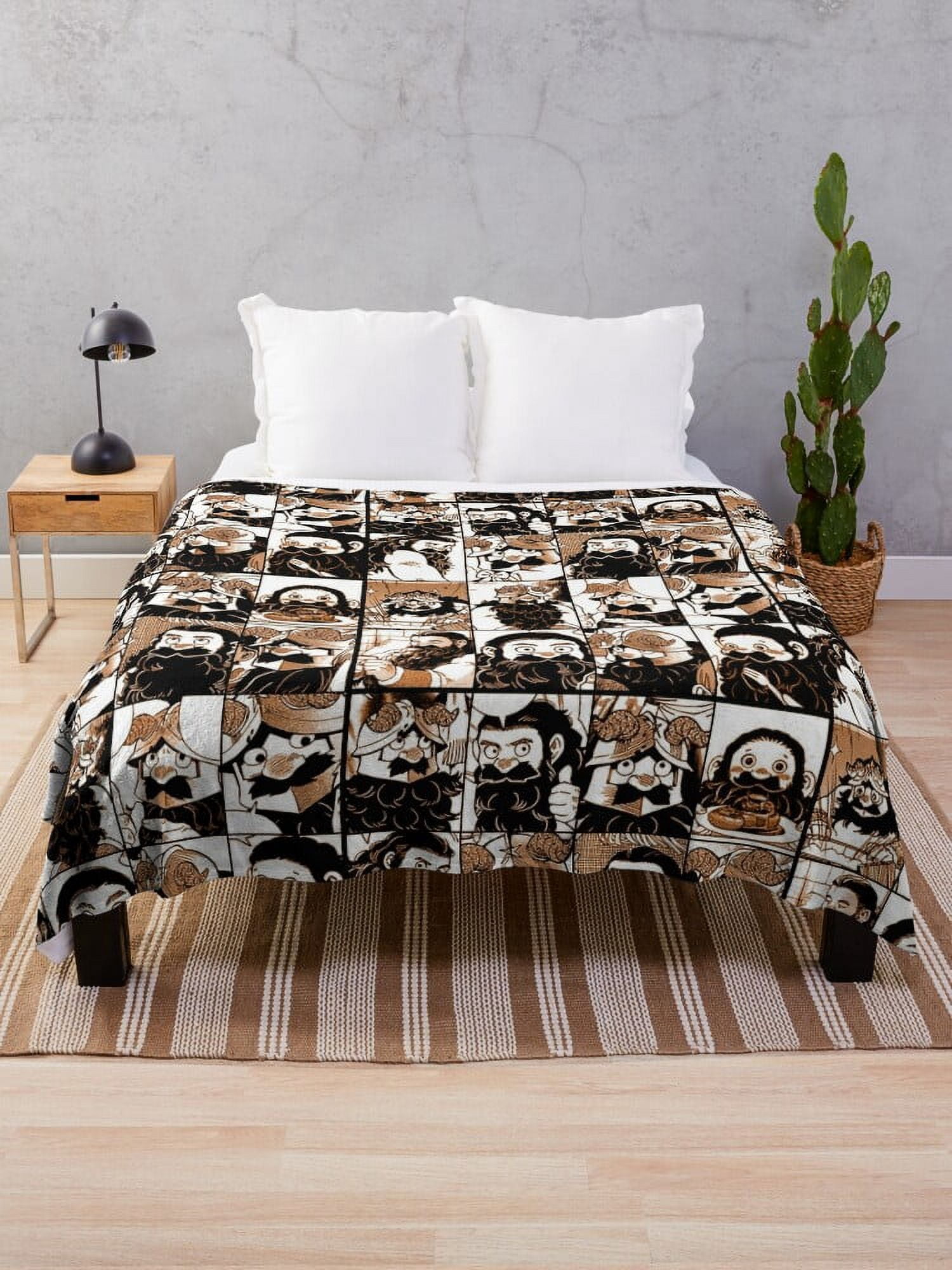 Senshi - Dungeon meshi Manga Panel collage Throw Blanket Soft Cozy ...